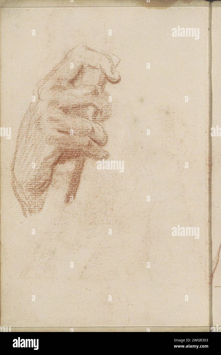 Hand that holds the button of a (walking) stick, 1710 - 1772 Leaf 99 ...
