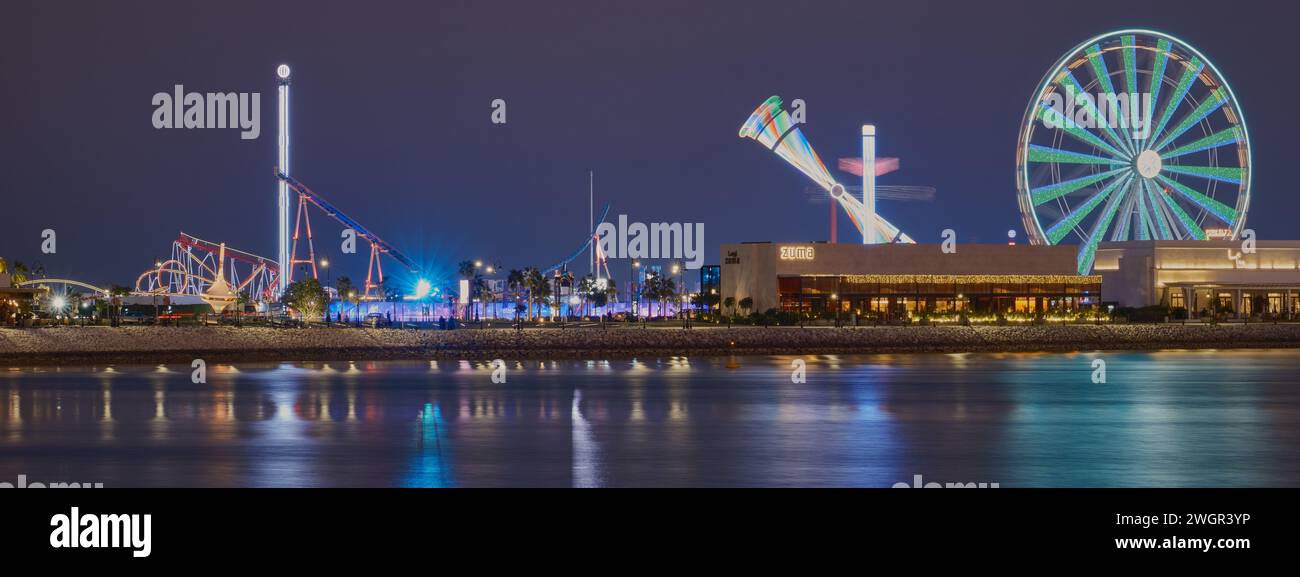 Lusail Winter Wonderland amusement park in Al Maha Island. Lusail city ...