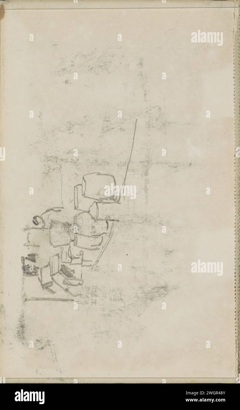 Tons on a quay, 1890 - 1946 Page 1 Verso from a sketchbook with 59 ...