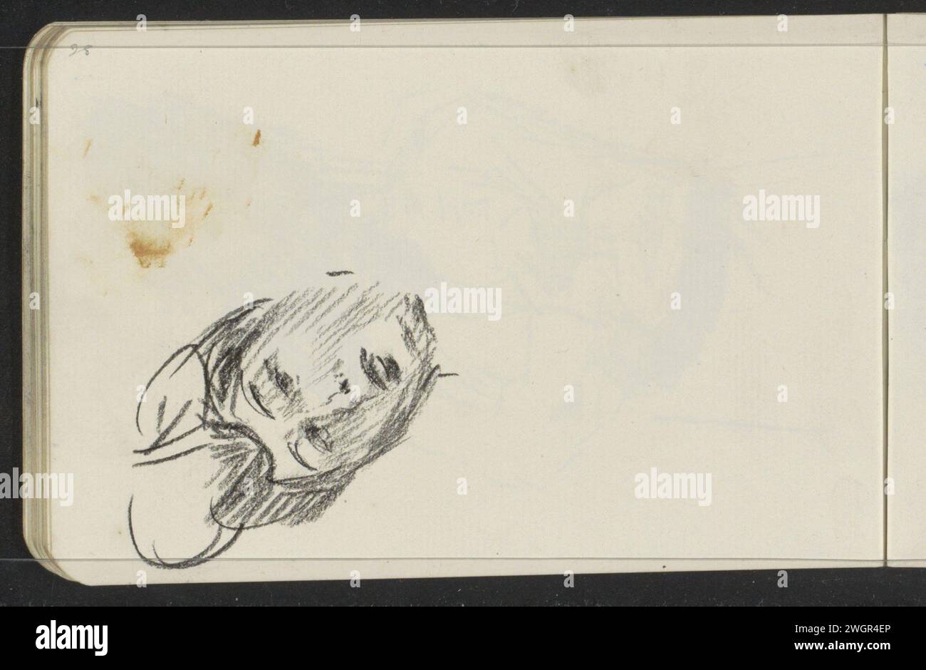 Women's Head, 1875 - 1934 Leaf 21 Verso from sketchbook LXII with 28 ...