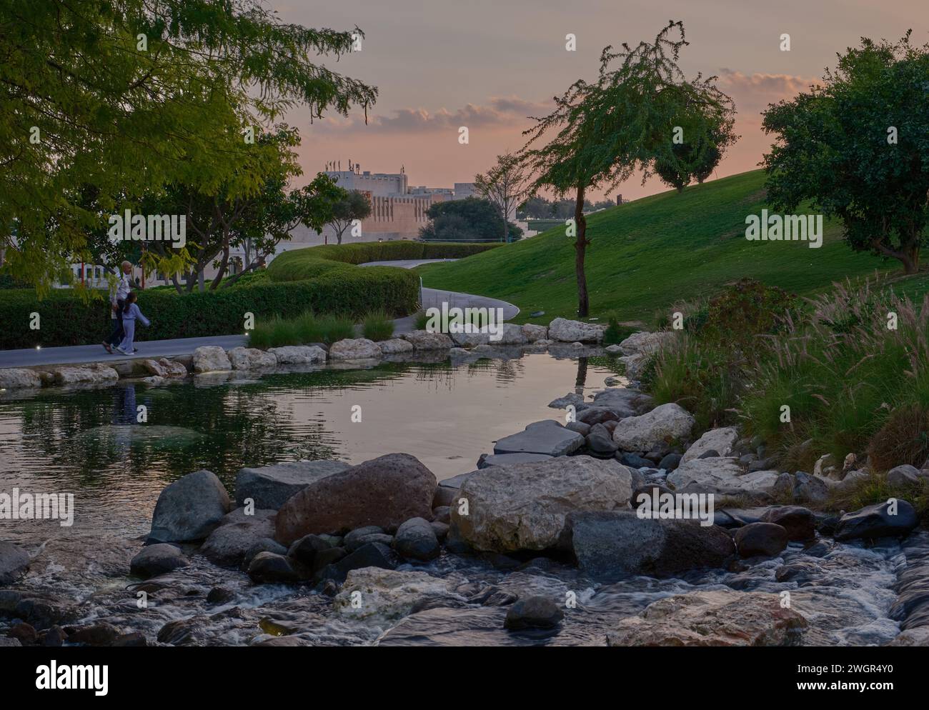 Katara's North and South Hills in Doha, Qatar sunset shot showing ...