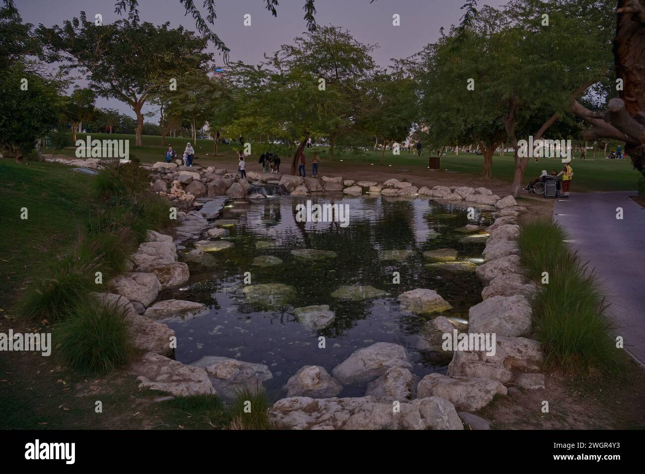 Katara's North and South Hills in Doha, Qatar sunset shot showing ...