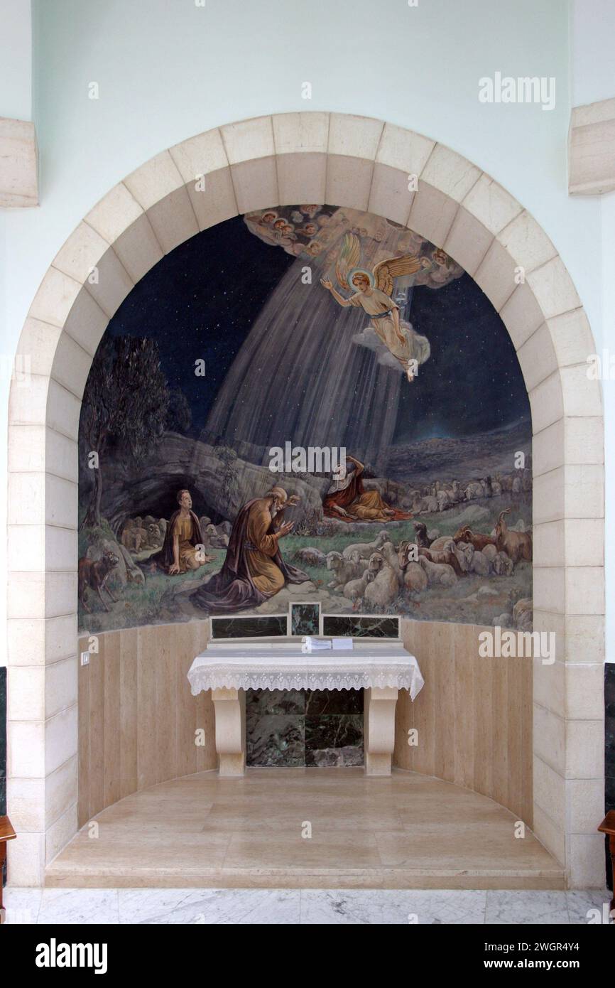 Altar in the Shepherds' Field Chapel in Beit Sahour, Bethlehem, Israel ...