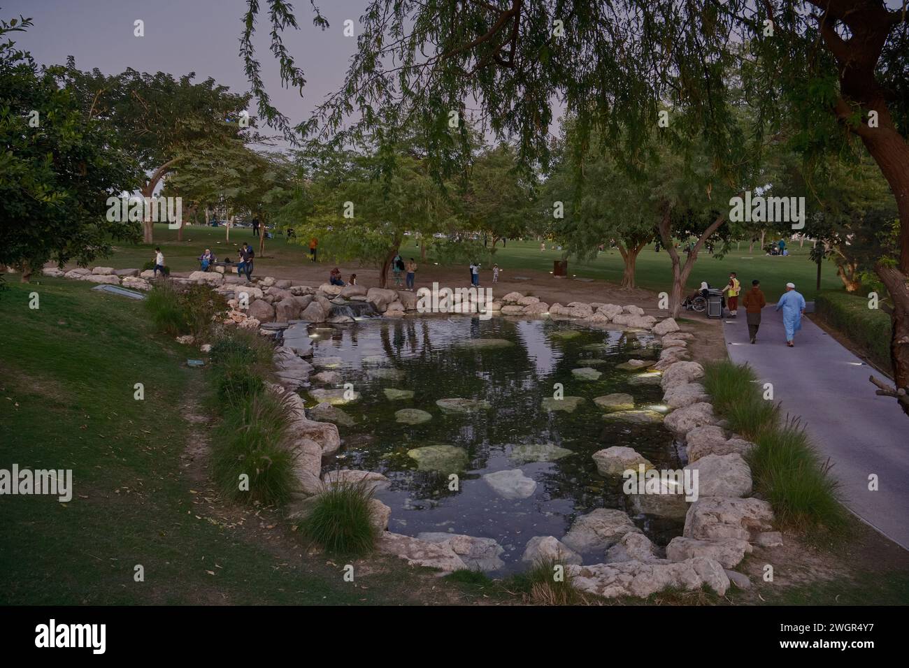 Katara's North and South Hills in Doha, Qatar sunset shot showing ...