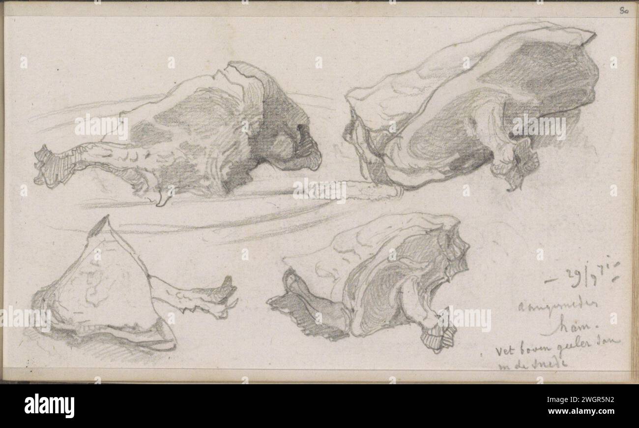 Pieces Ham, 1871 Leaf 80 Recto from a sketchbook with 98 sheets. paper ...