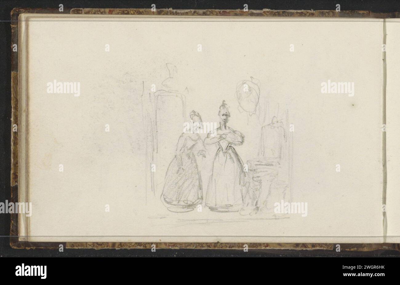 Two women in an interior, 1819 - 1849 Possibly the women are at a dressing table. Page 14 Verso ...