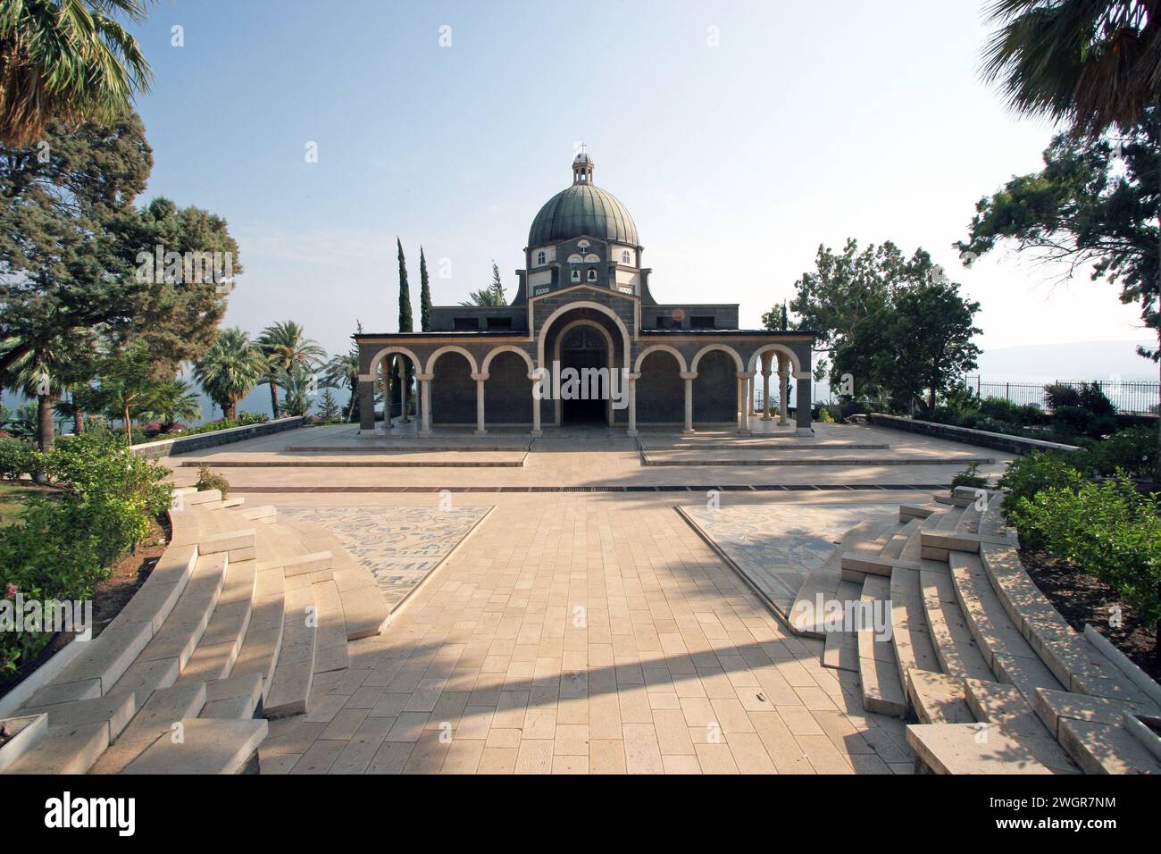 Church of the Beatitudes, the traditional place where Jesus gave the ...