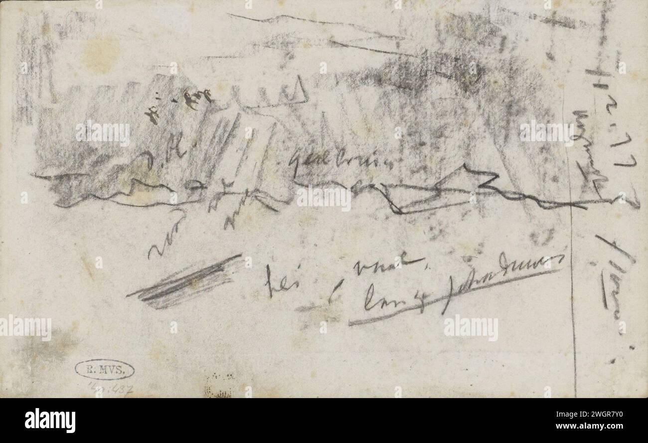 Landscape, possibly heathland, 1906 drawing Elspeet (possibly) paper ...