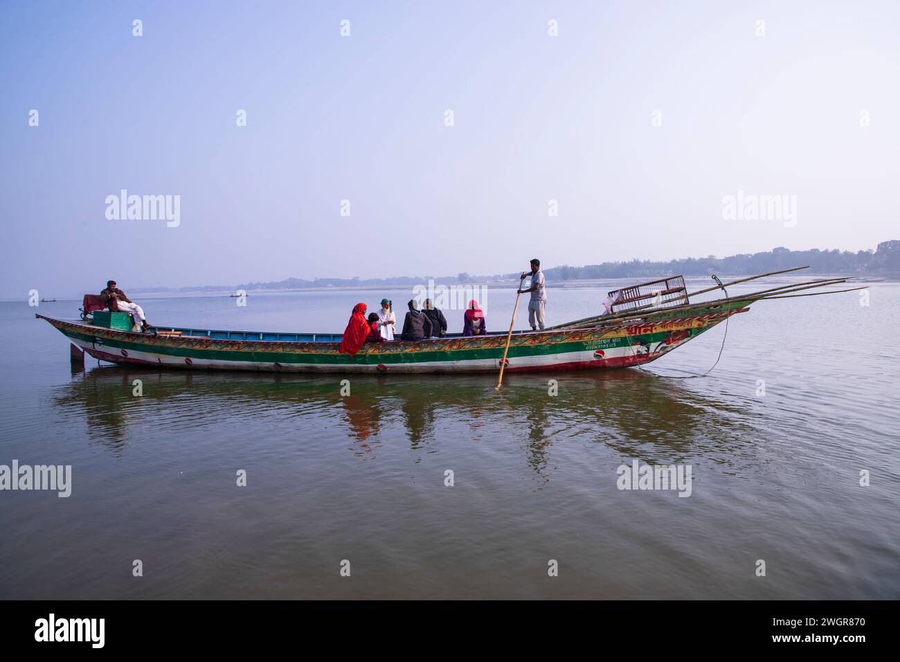 10 January 2024 Traditional Travel Boat in the Padma river - Bangladesh ...