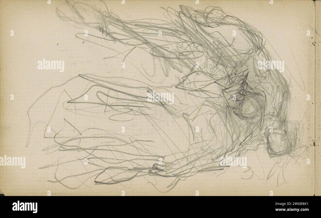 Two figures, leaning with the heads close together, 1849 - 1917 Leaf 13 ...