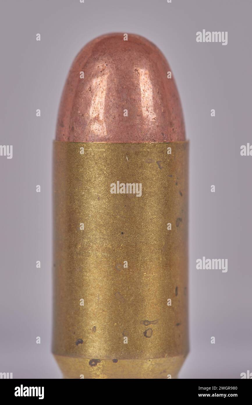 The American .45 semi-auto pistol cartridge. Developed in 1904 by John ...