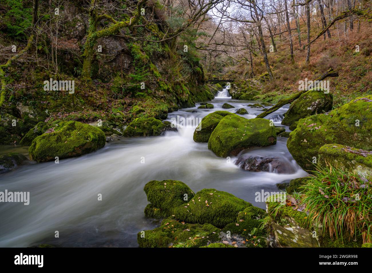 The Afon Dwyryd river in Eryri National Park (Snowdonia) between ...
