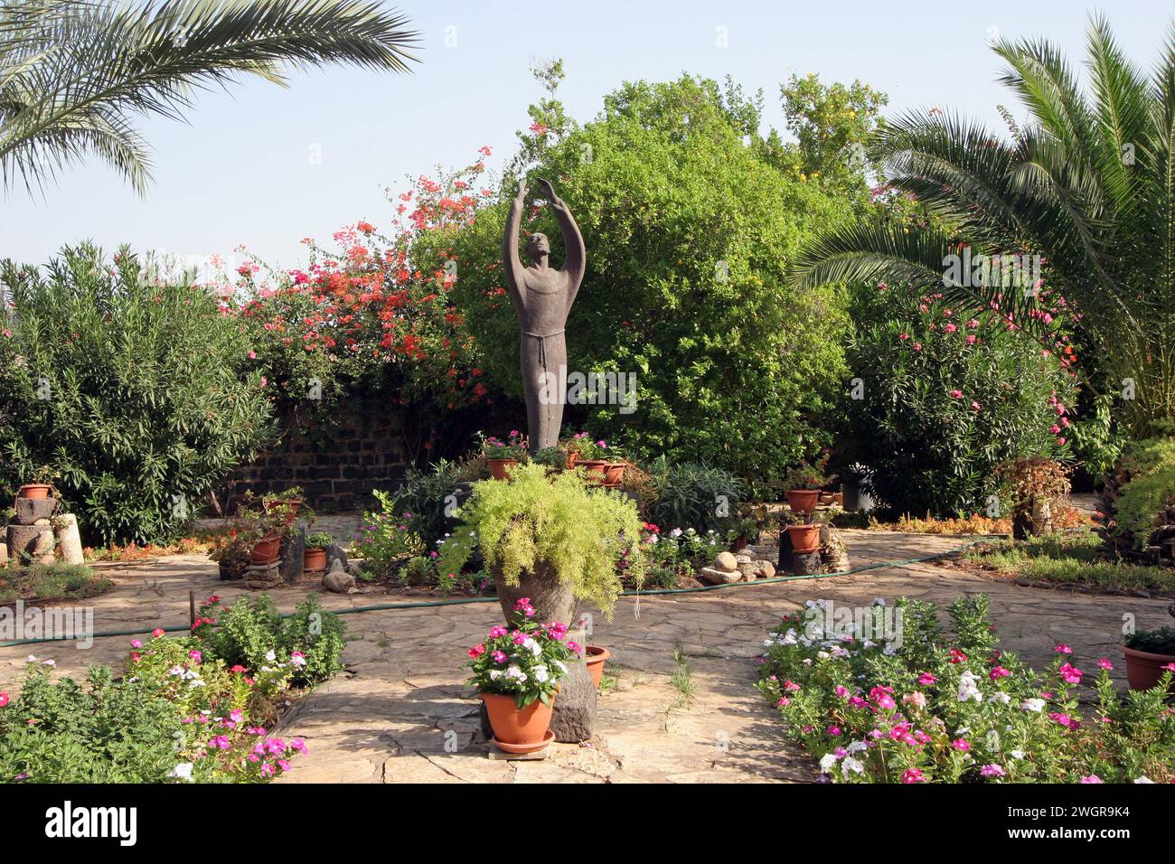 Saint Francis of Assisi statue in the Garden of Church over the House ...