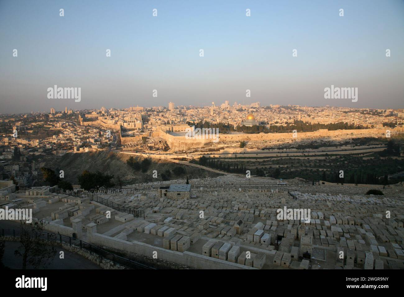 Panorama of Jerusalem from the Mount of Olives to the old city, Israel ...
