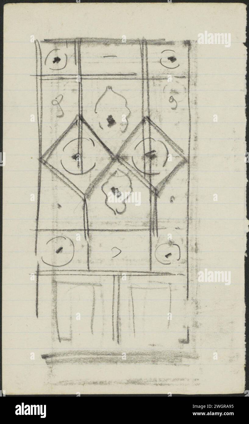 Design for a stained glass window, 1876-1924 drawing chalk window. work ...