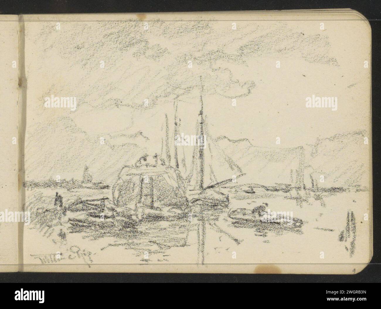 Sailing and rowing boats on the water, 1914 - 1916 Leaf 9 Recto from a ...