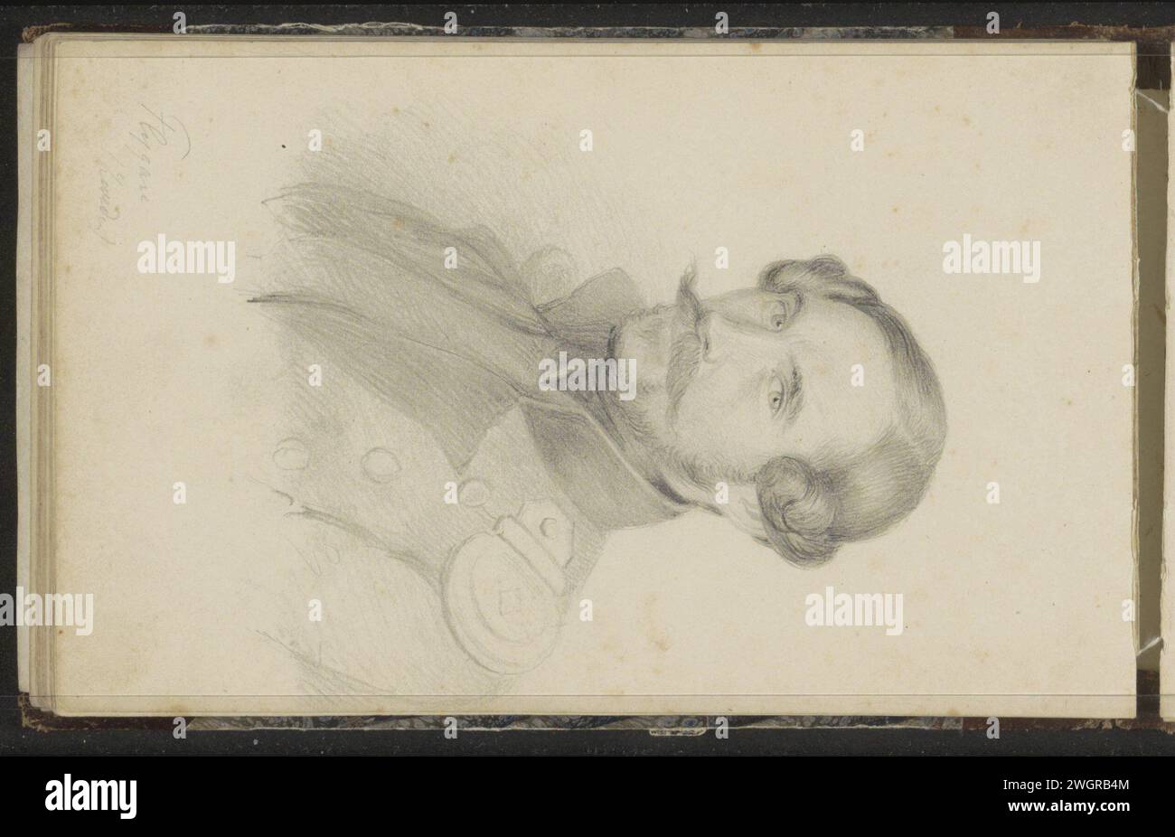 Portrait of a Swedish soldier, c. 1845 - c. 1848 Leaf 55 Verso from a ...