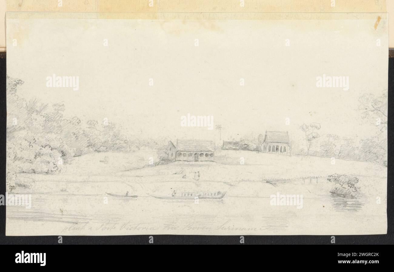 Post Victoria seen from the Suriname River, Jacob Marius Adriaan ...