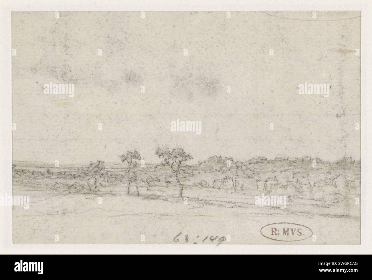 Landscape, Georges Michel, 1773 - 1843 drawing paper. chalk landscapes ...