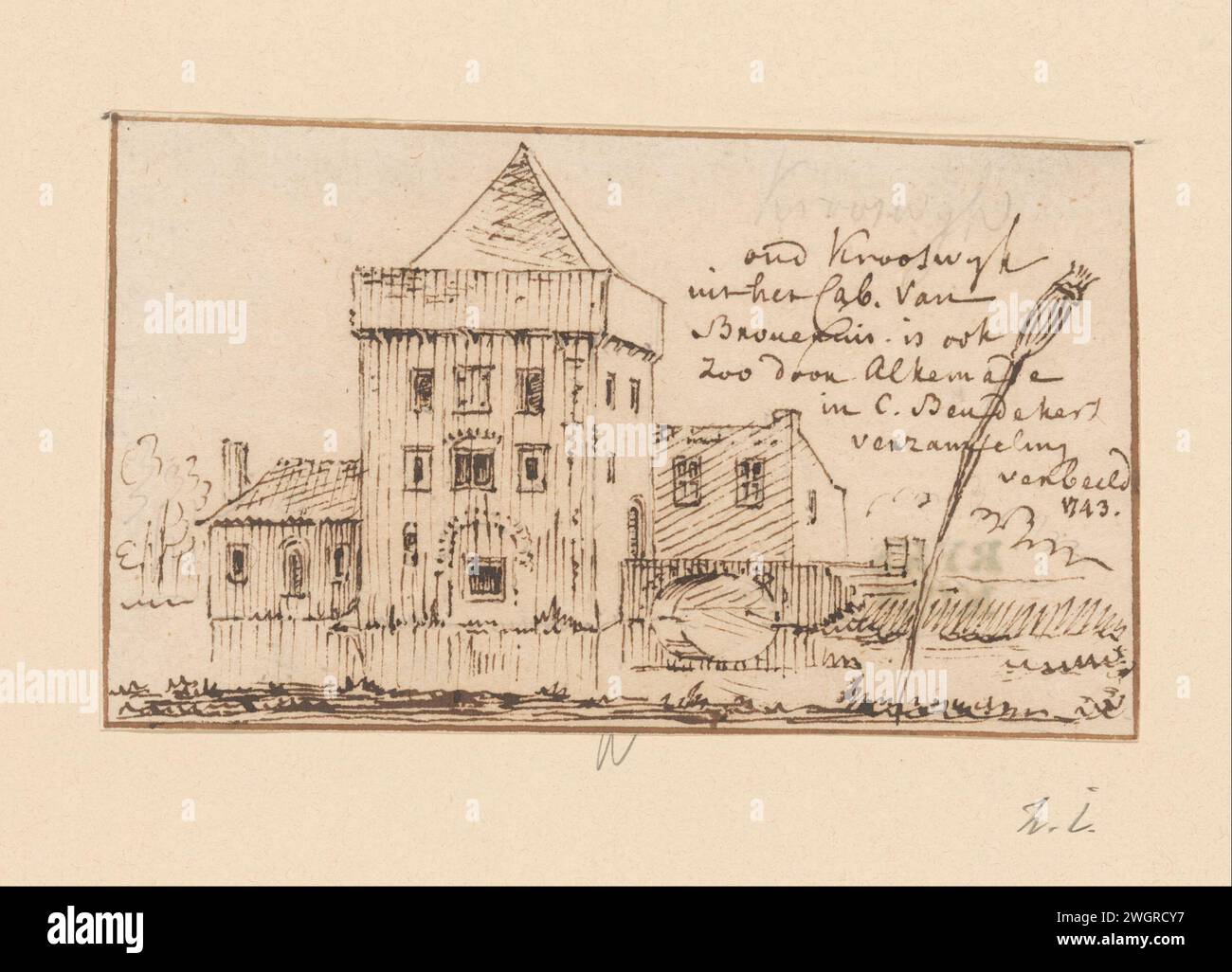View of the Hofstede Crooswijk in Rotterdam, Anonymous, After 1743 ...