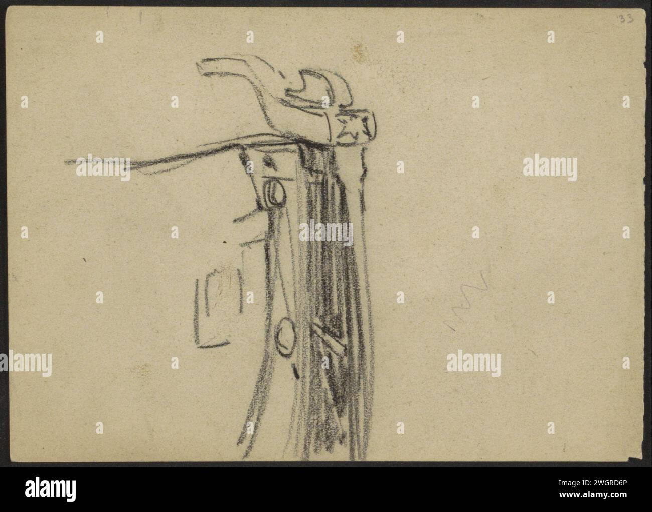 Study, possibly of a boat part, 1870 - 1923 Amsterdam paper. chalk ...