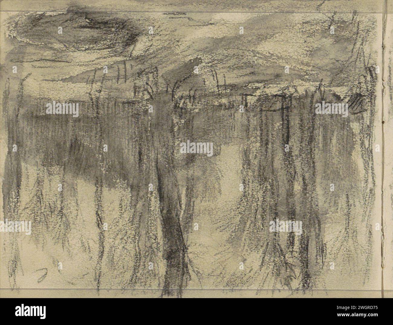 Landscape, Johan Antonie de Jonge, 1881 - 1927 Landscape. Leaf 34 Verso ...
