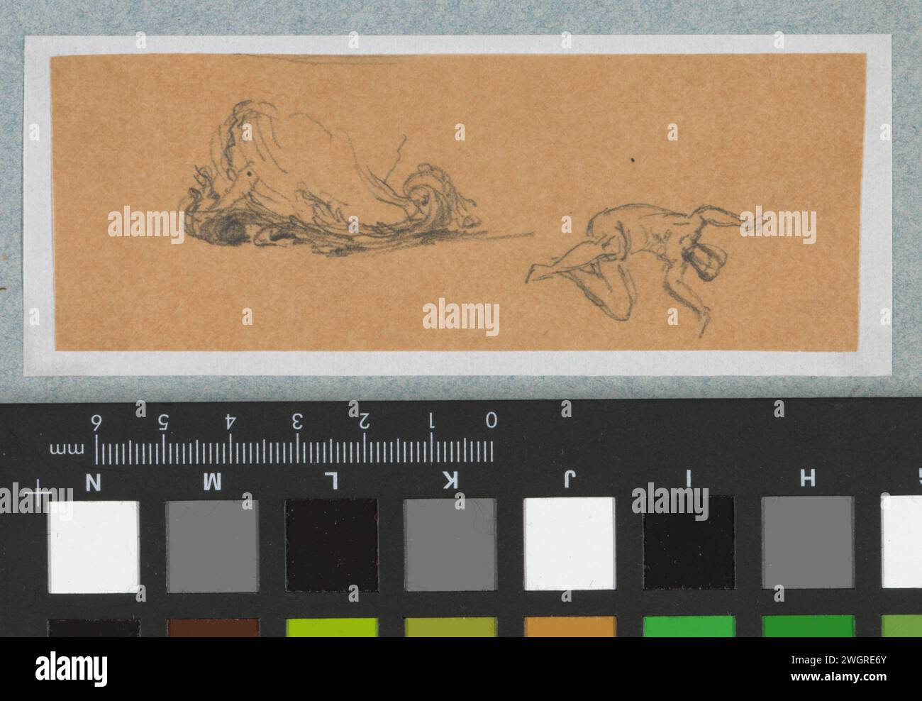 Design for a shell -shaped barrel and a load -bearing figure, c. 1864 ...