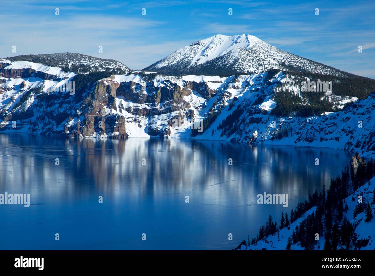 Mt Scott above Crater Lake, Crater Lake National Park, Oregon Stock ...
