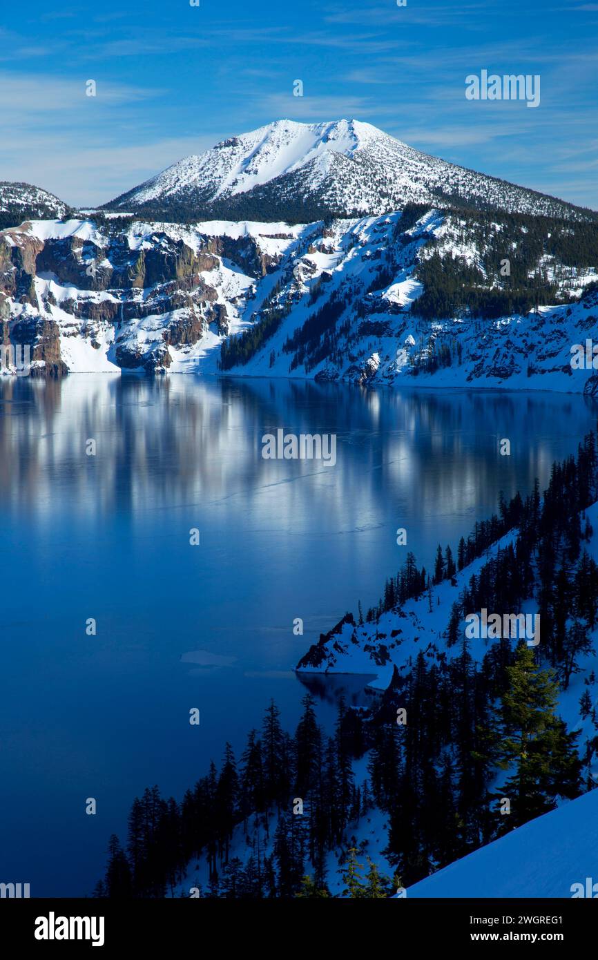 Mt Scott above Crater Lake, Crater Lake National Park, Oregon Stock ...