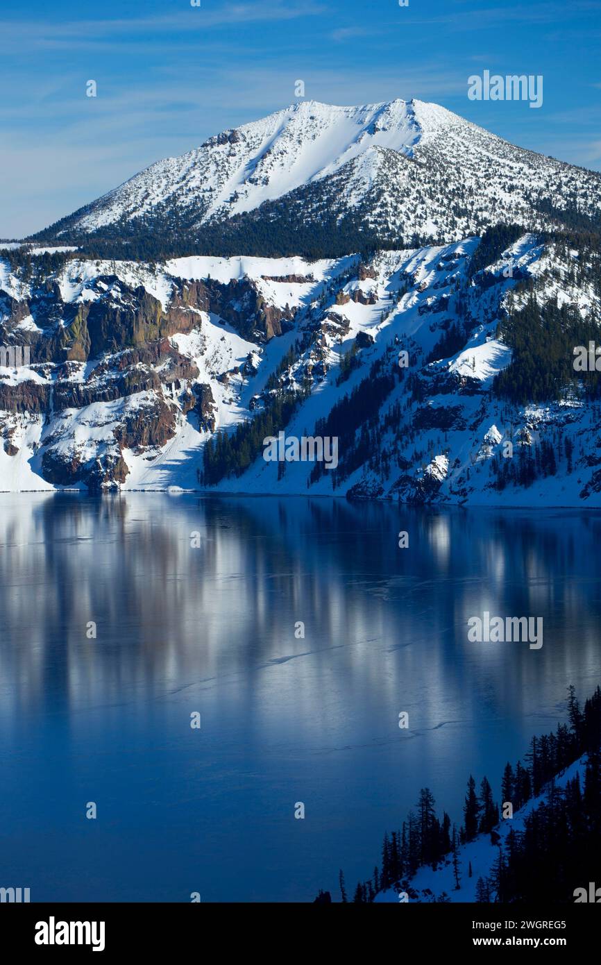 Mt Scott above Crater Lake, Crater Lake National Park, Oregon Stock ...