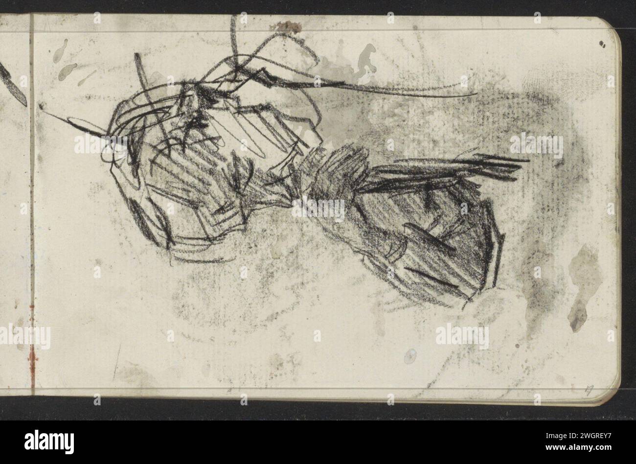 Man with one hand under his chin, 1875 - 1934 Leaf 7 Recto from ...