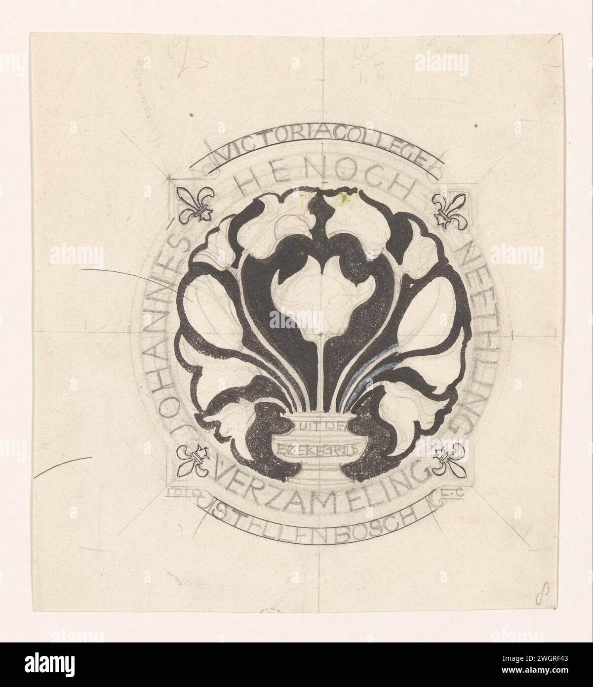 Design for an ex libris by Johannes Henoch Neethling, Carel Adolph Lion Cachet, 1874 - 1945 ...
