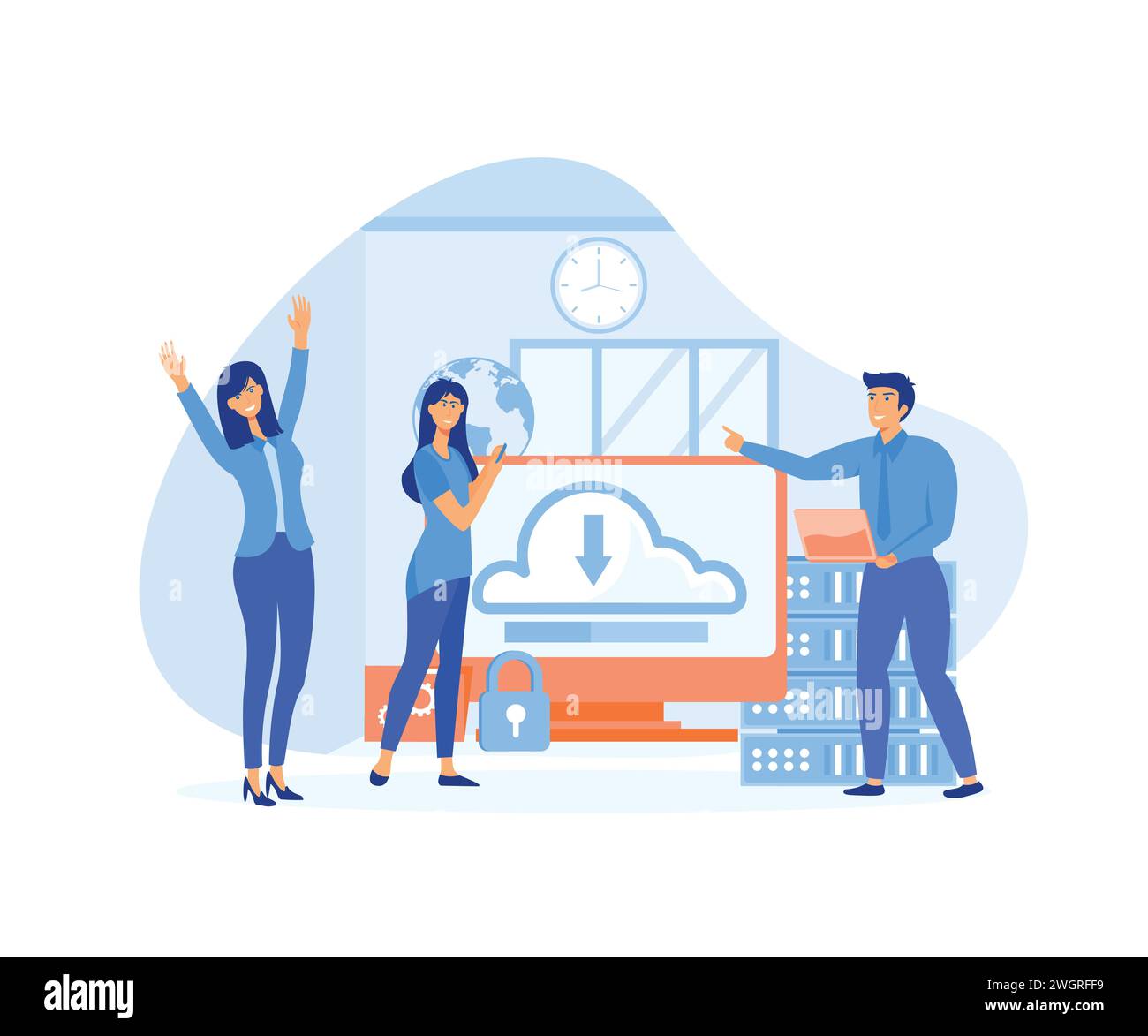 Cloud computing Concept. Business People storing data on cloud server ... Cloud computing Concept. Business People storing data on cloud server ...