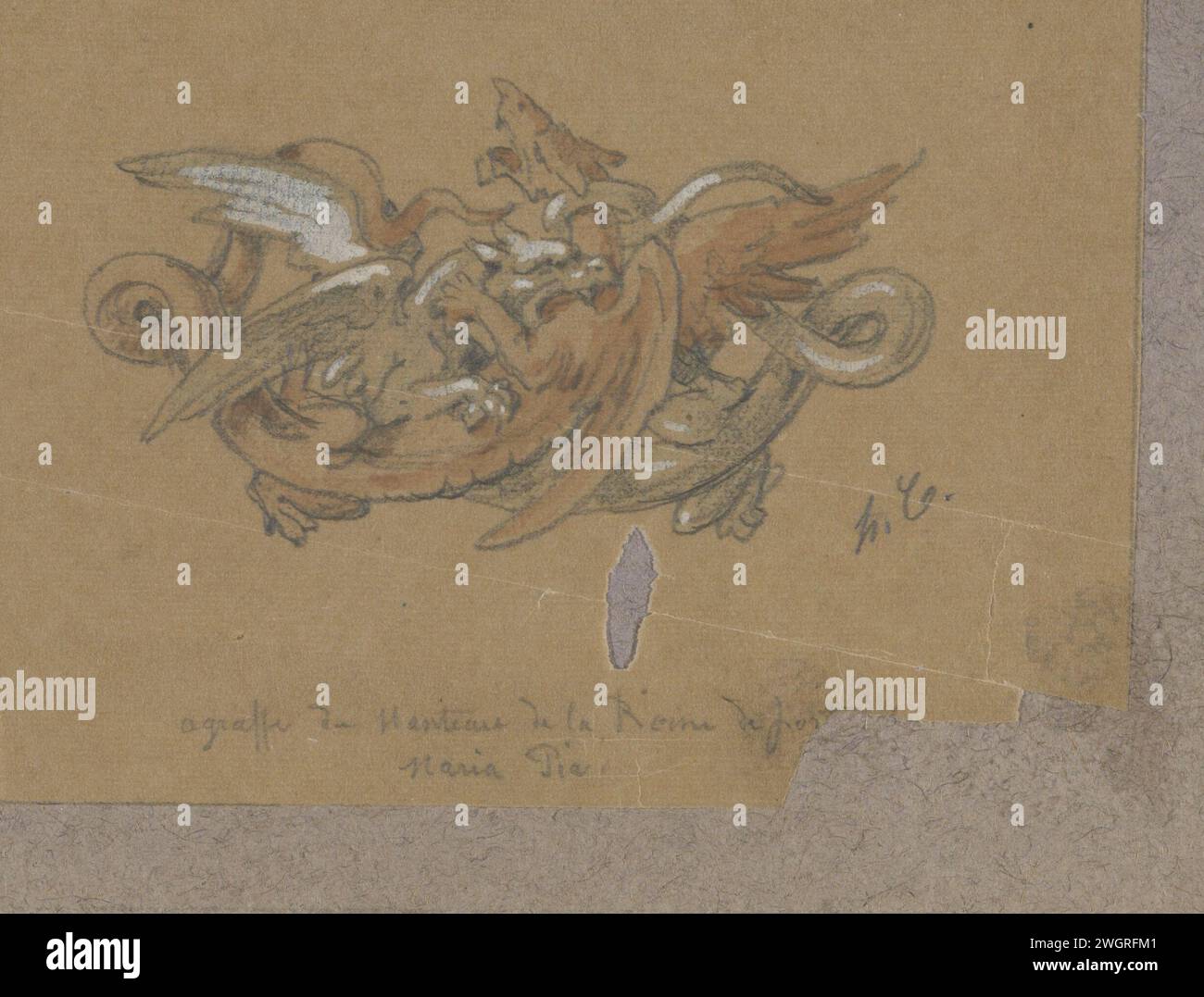 Design for a Buckle in the Shape of Two Fighting Chimeras, c. 1864 - c ...