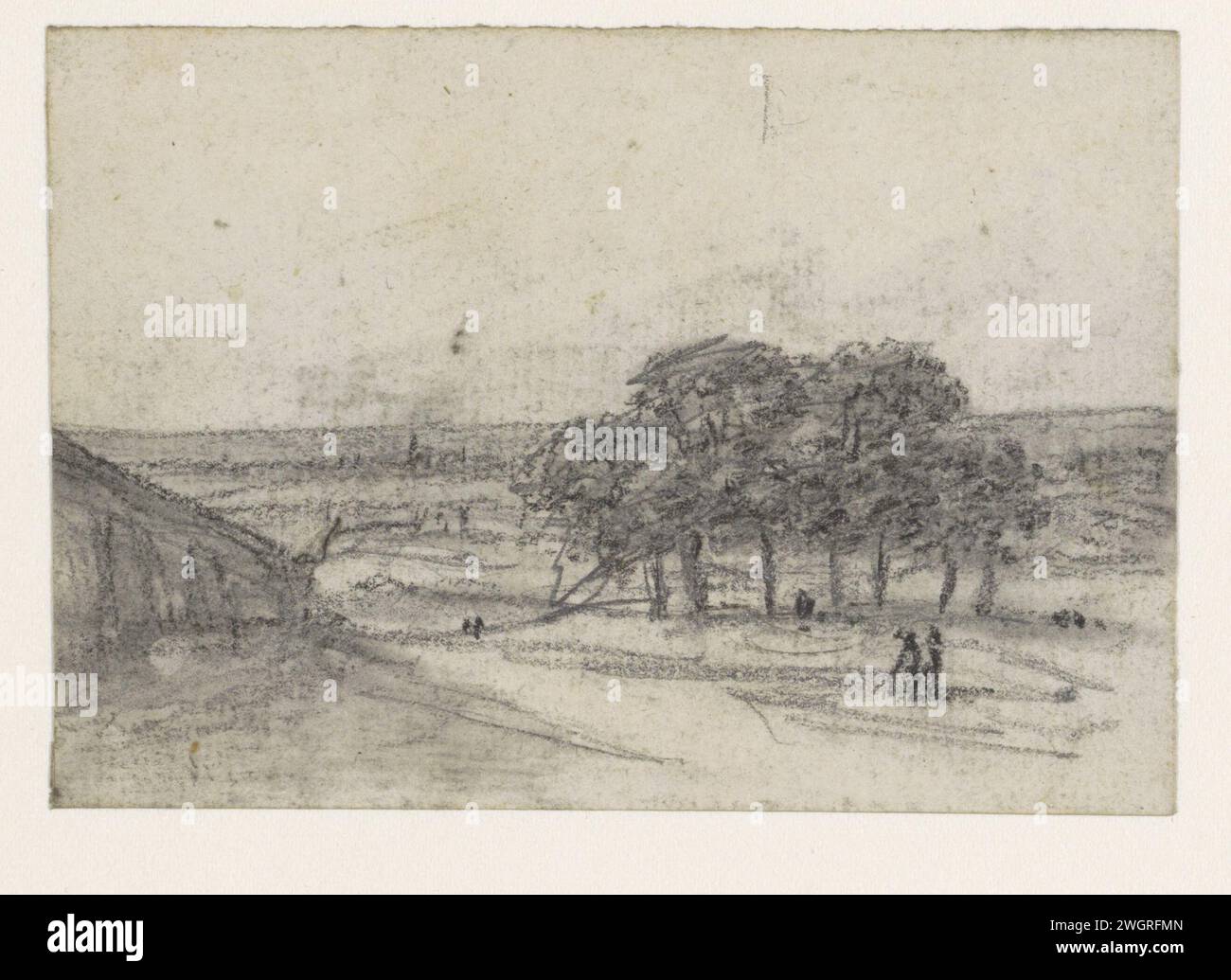 Face of the butte; Trees on the right, Georges Michel, 1773 - 1843 ...