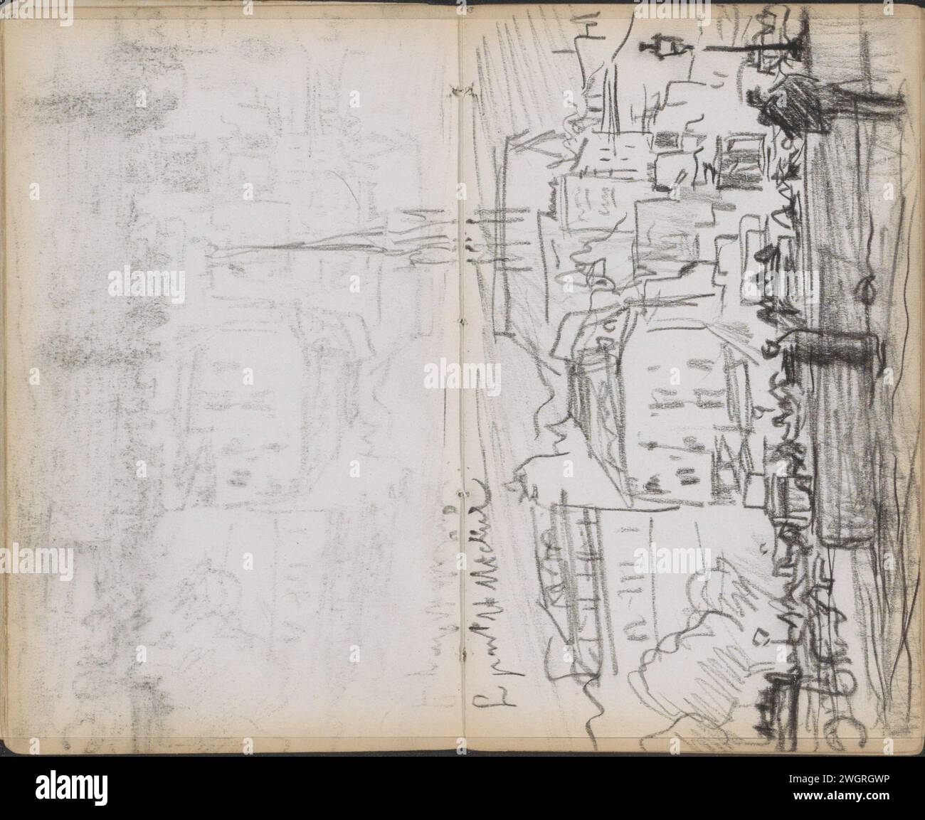 Boulevard Saint-Michel, Paris, 1891 Pages 12 and 13 from a sketchbook ...