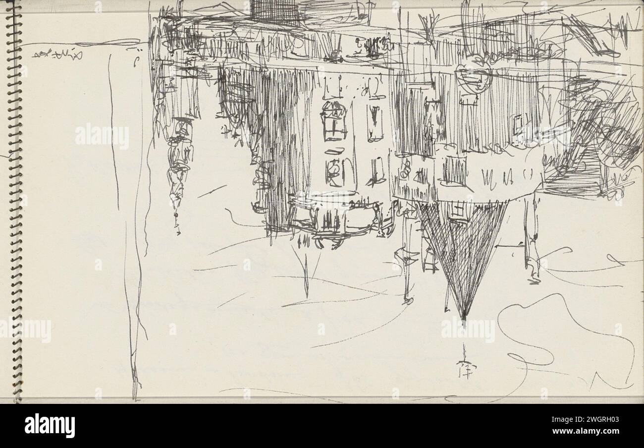 Schreierstoren in Amsterdam, c. 1930 Leaf 9 Recto from a sketchbook ...