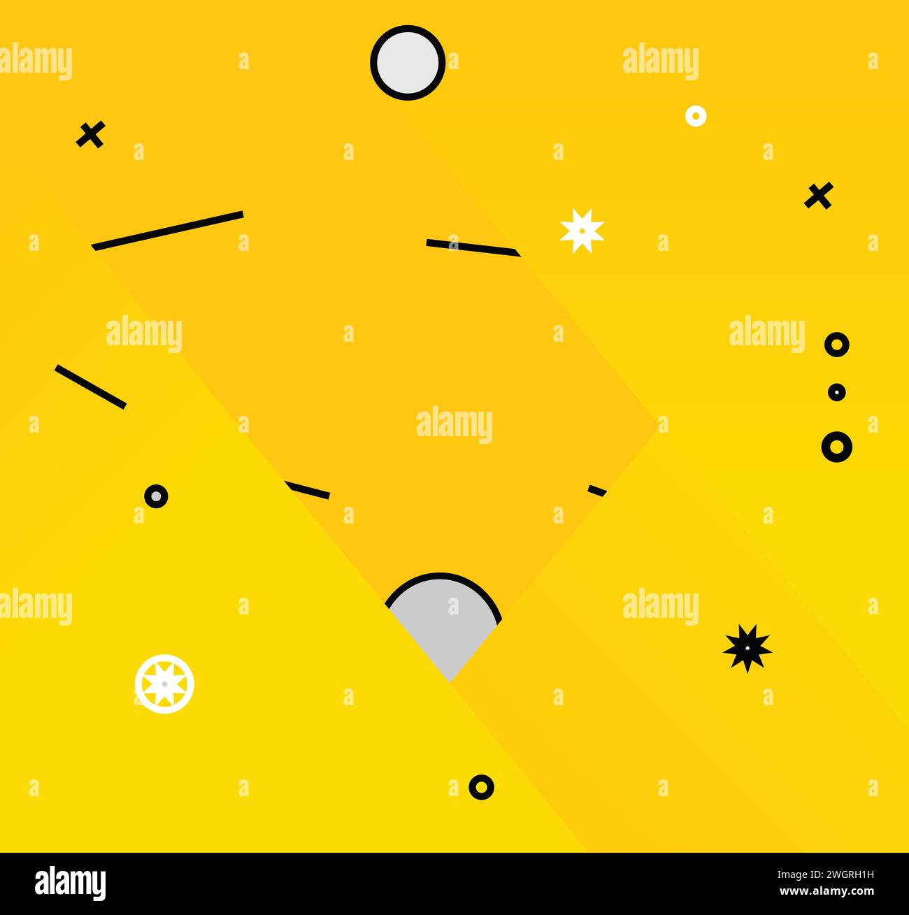 Abstract yellow xo background with simple geometric forms and gradients ...