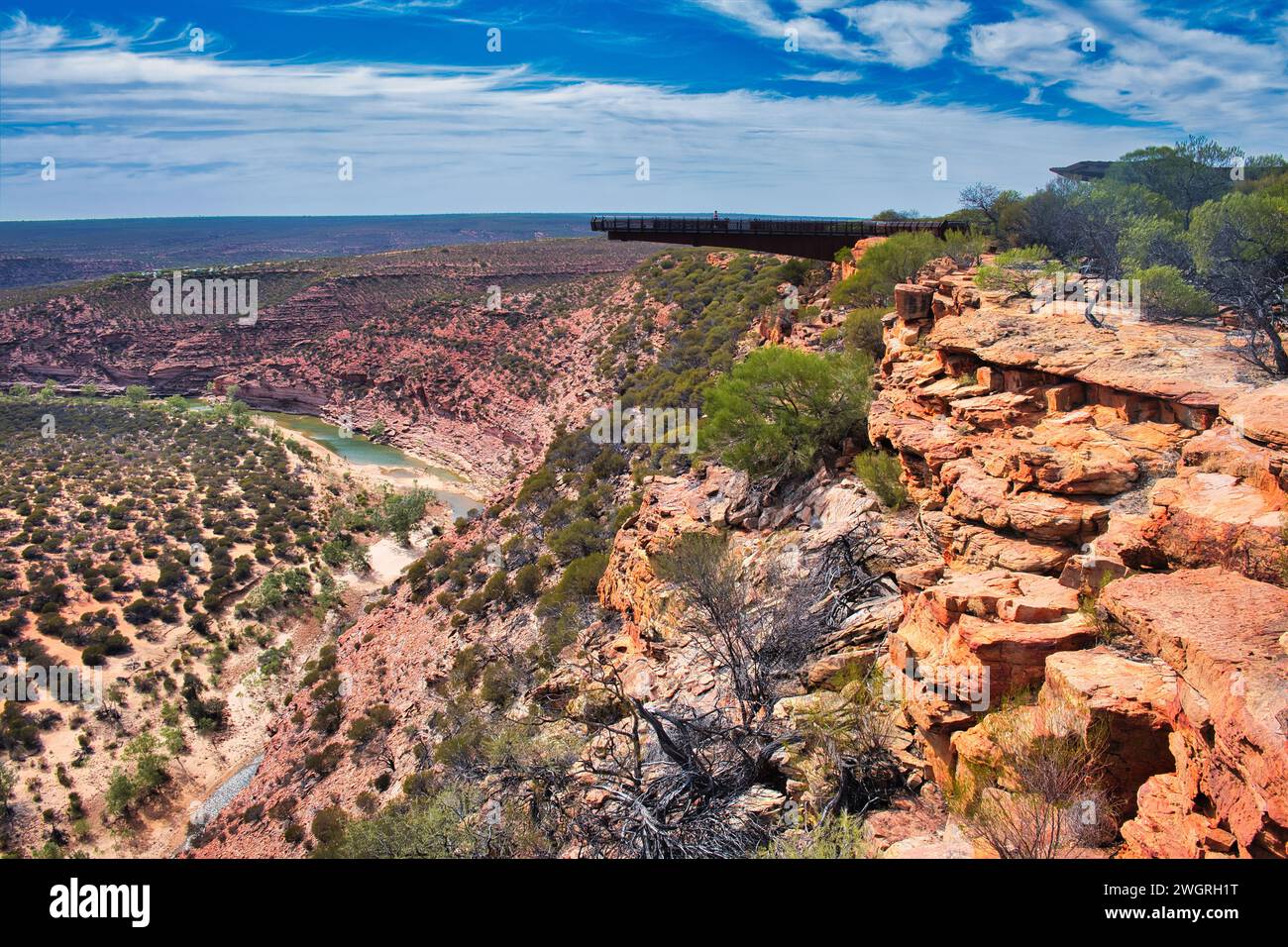 The canyon of the Murchison River in the desert of Kalbarri National ...