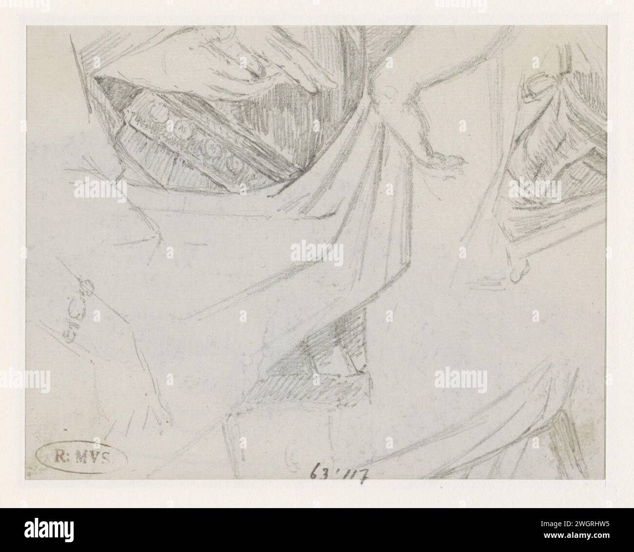 Study of Draperie; means of standing figure by hand in the side ...