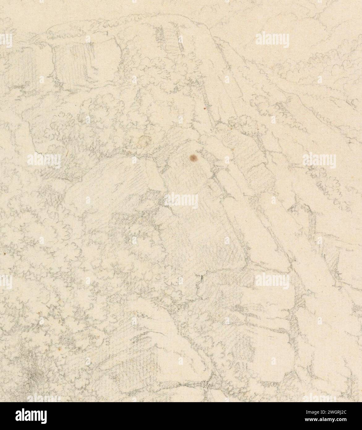 Mountain landscape with a lying woman and swan, Christoph Heinrich ...