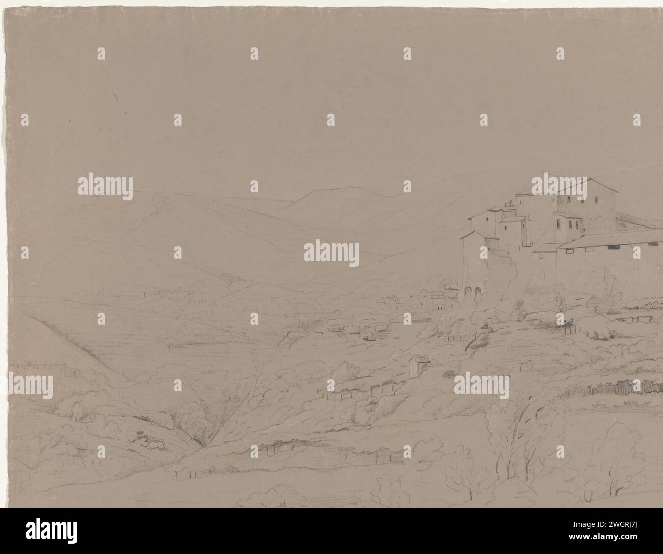 Face in Tivoli, 1786 - 1857 drawing Drawing from a group of drawings of ...
