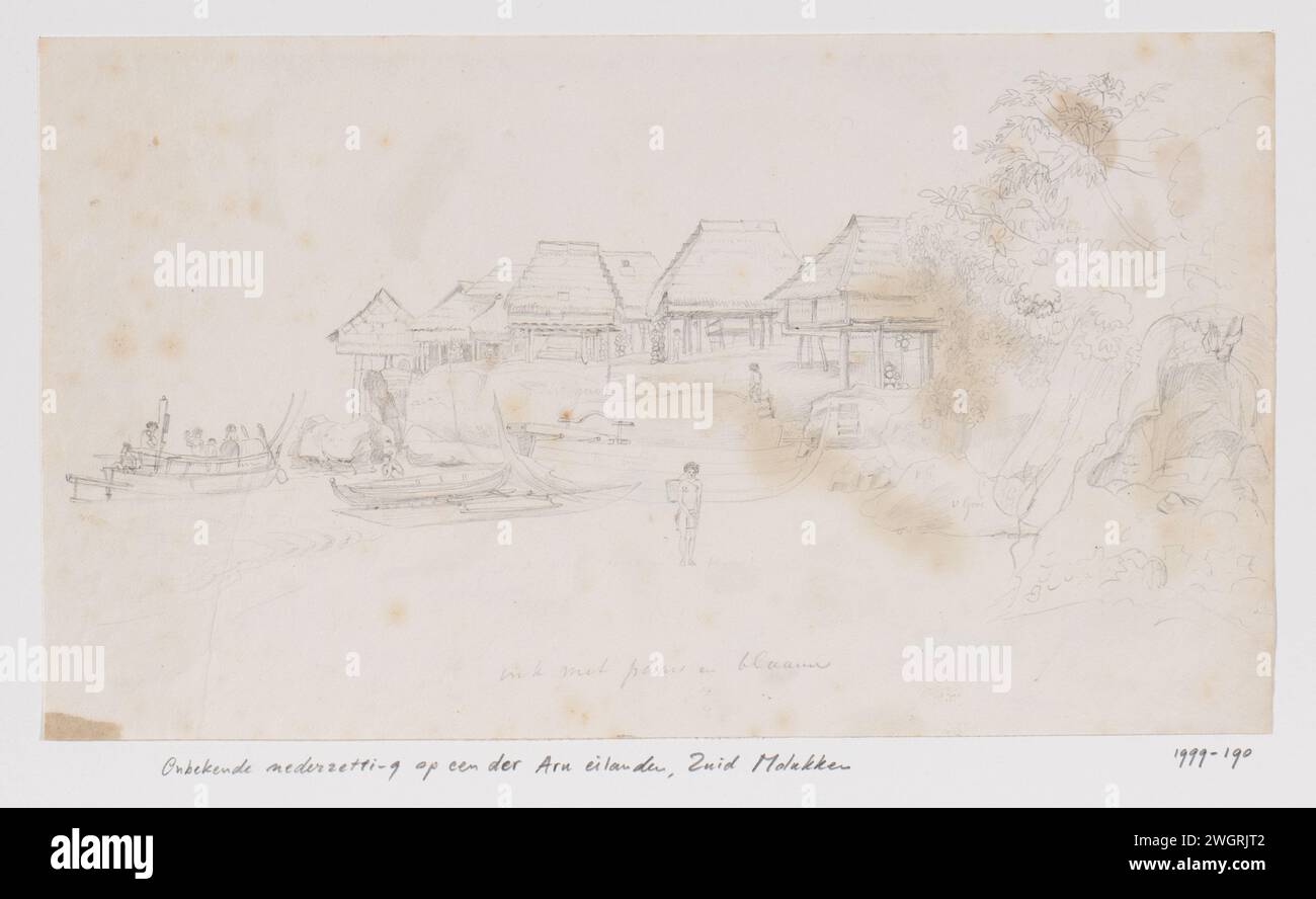 View of a settlement on the east coast of one of the Aru Islands, Southeast Moluccas, Adrianus ...