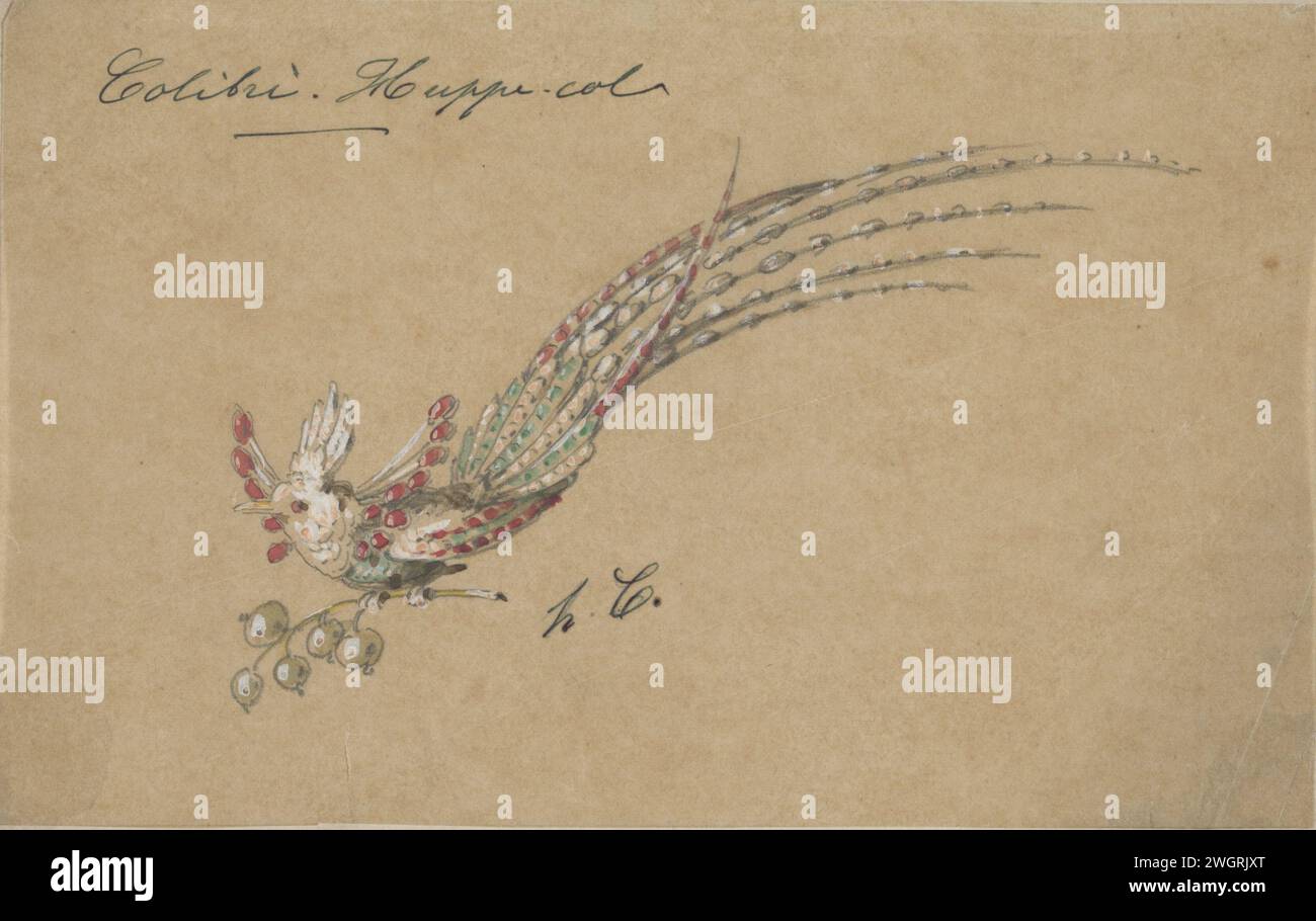 Design for a Jewel in the Shape of a Hummingbird, c. 1864 - c. 1894 ...