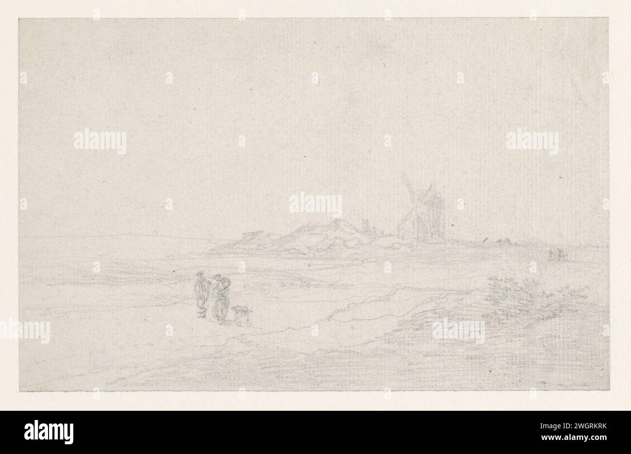 Montmartre; VAGE Skets, Georges Michel, 1773 - 1843 drawing paper ...