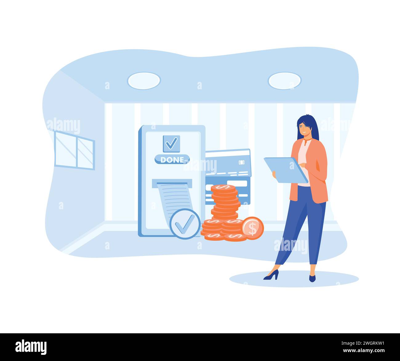 Payment approved online Card Payment Concept ,Easy Payments. flat vector modern illustration ...