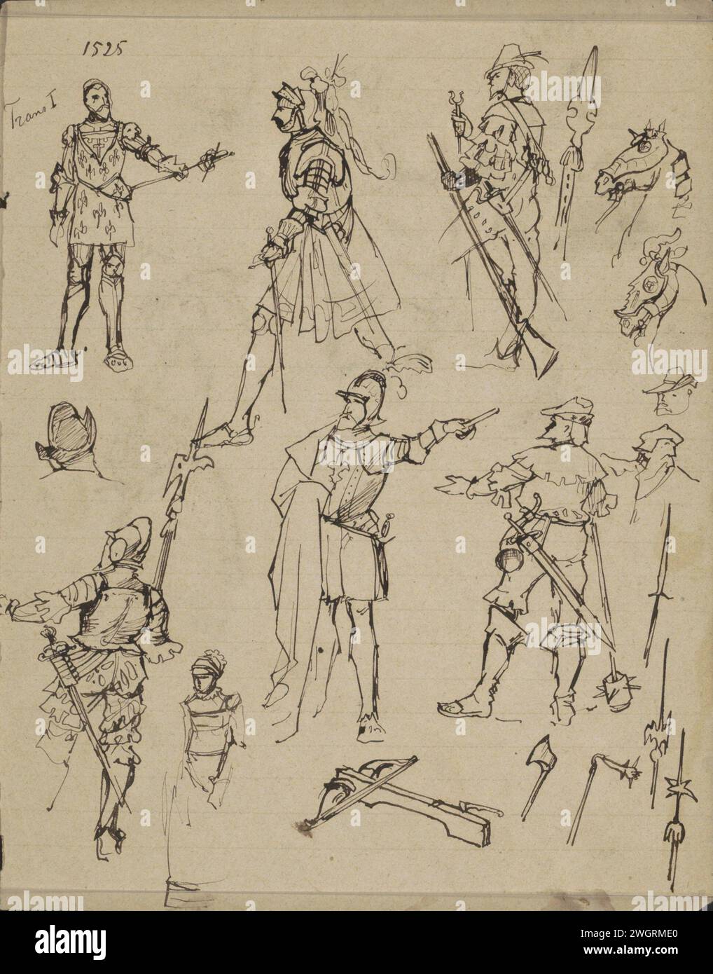 Figures in costumes from 1525, including King Frans I of France, 1885 ...