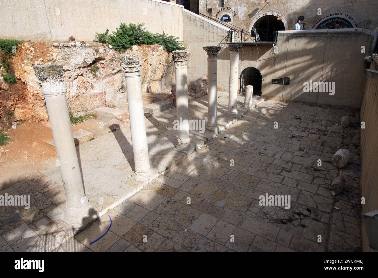 The Cardo main street in the Ancient Roman city in Jerusalem, Israel ...
