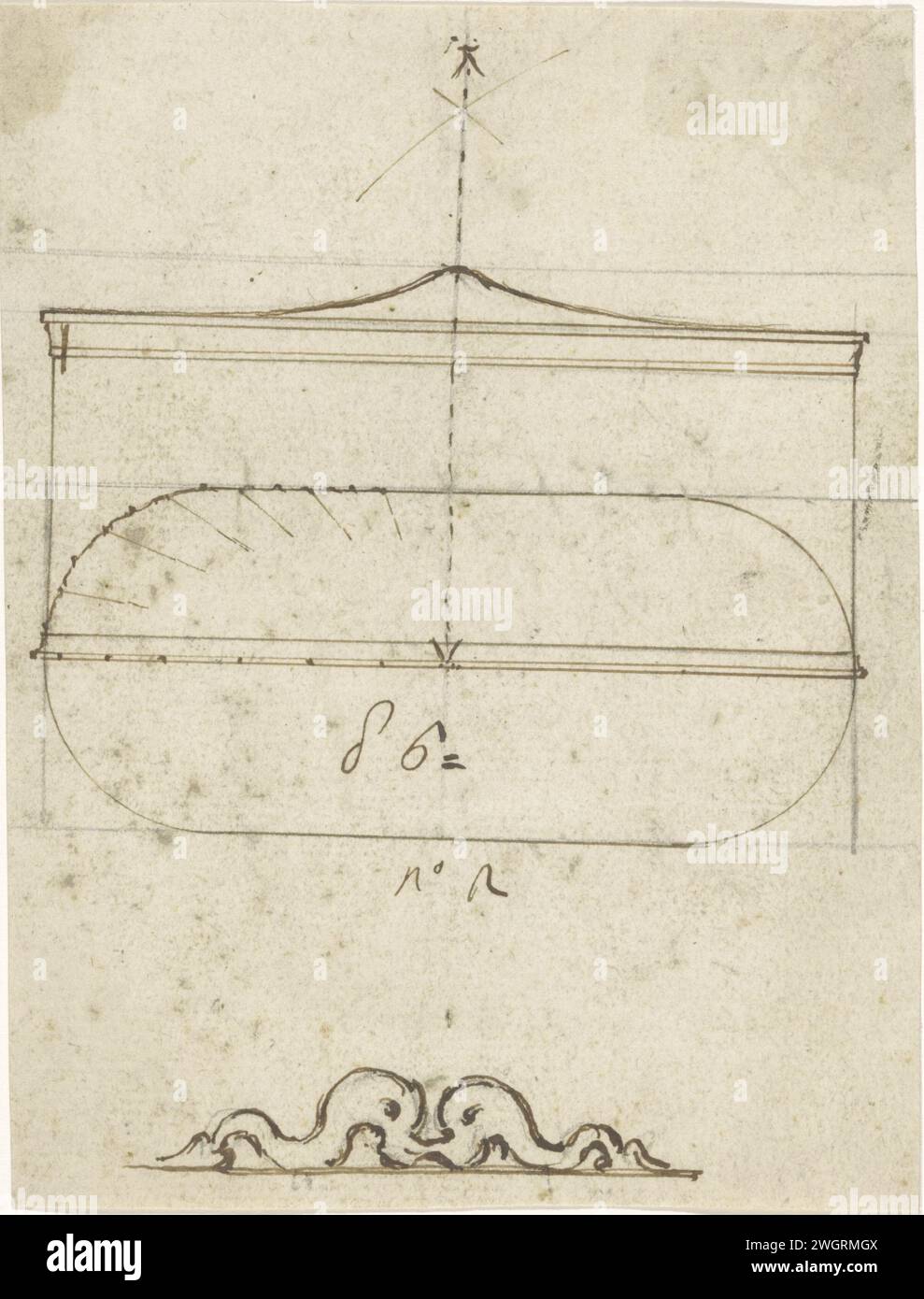 Design for a litter box, c. 1760 - c. 1780 Design for a litter box with ...