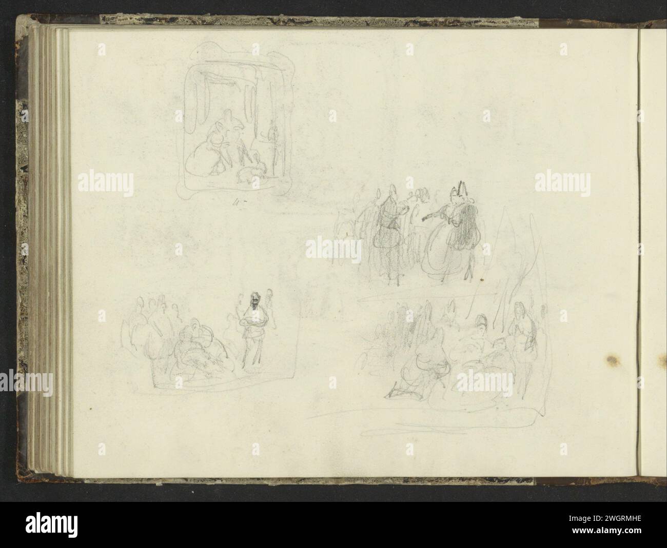 Composition studies with groups of figures, 1819 - 1849 Drawings in ...